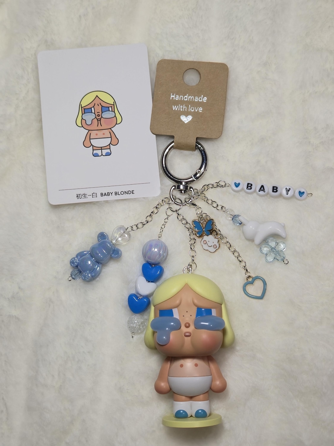 Custom POP MART Cry Baby Keychain: "baby Blonde" Bag Charm - Etsy