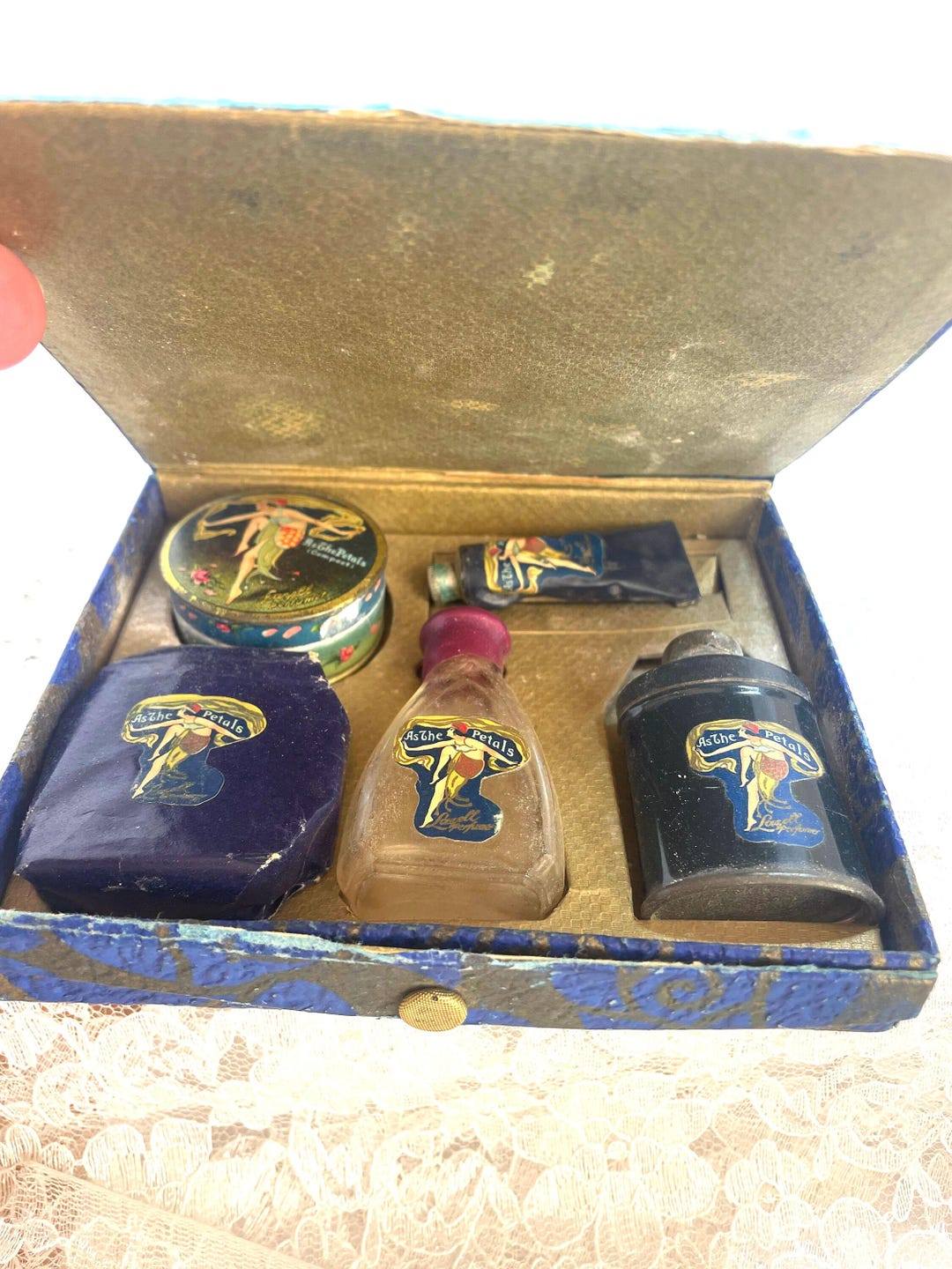 Lazell Perfume Makeup Set RARE 1920 Flapper Cosmetics Face Powder ...