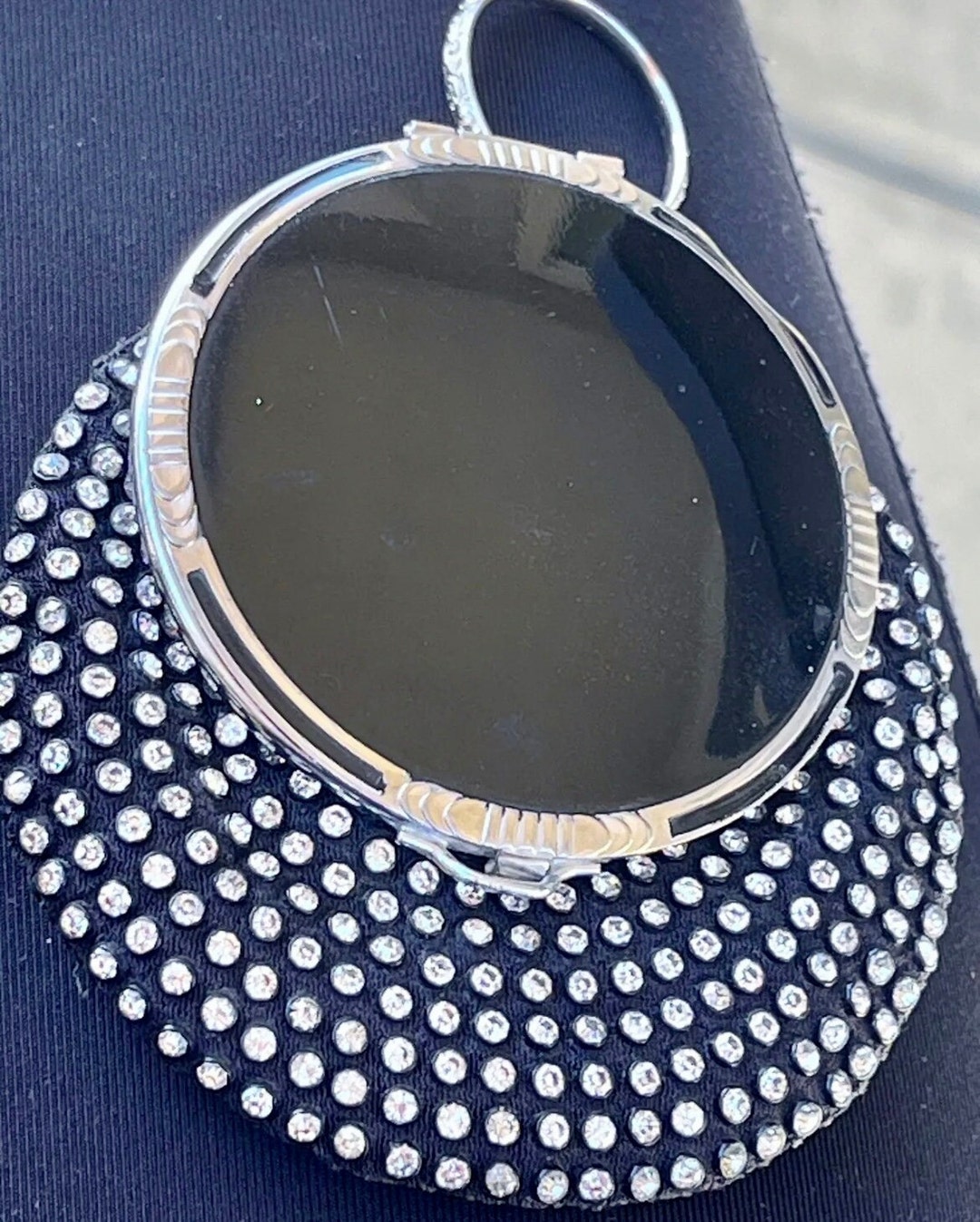 Evans Dance Purse 1930 Unusual Compact Top in Black Enamel - Etsy