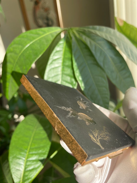 Fish Powder compact collectible Beautiful golden Koi … - Gem