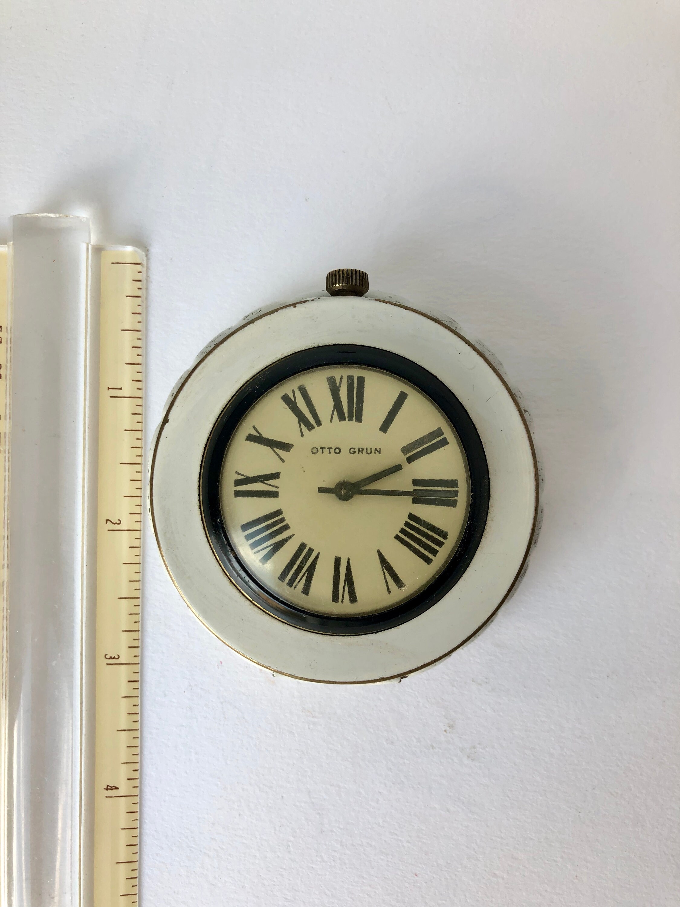 Extremely RARE White Enamel Otto Grun Clock Compact - Etsy Hong Kong