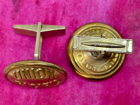 Vintage Railroad cufflinks Union Pacific Marked Sterl… - Gem