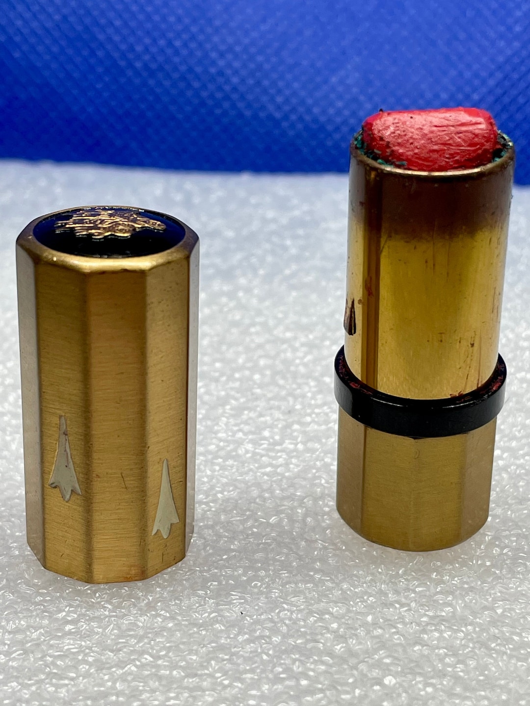 Lipstick 1930s Yardley Brass Enameled White Christmas Tree Design Full ...