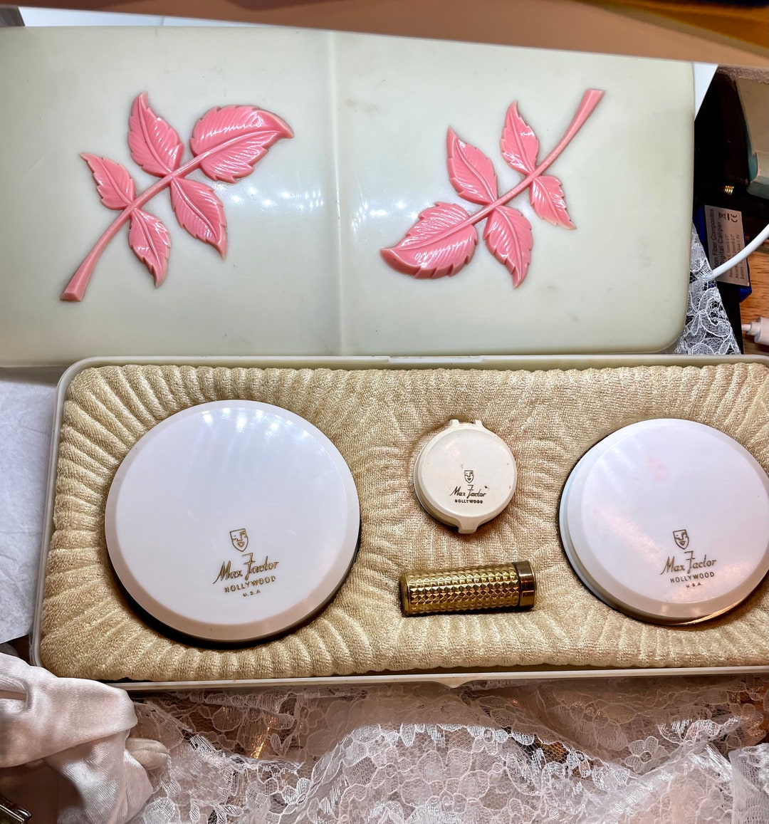 Vintage Makeup Max Factor Clear Red Lipstick Unused Face Powder ...