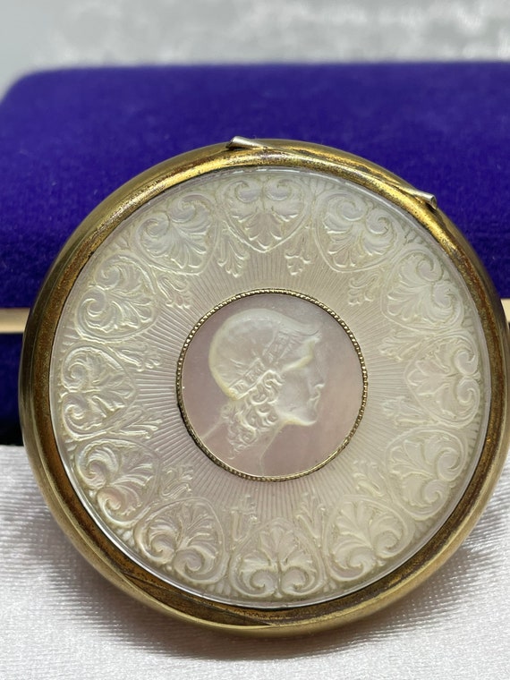 Compact Pill Box Cameo top Vintage - Gem