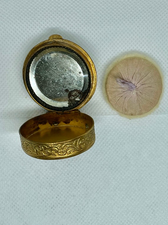 Antique GORGEOUS Tiny Powder Compact Pill Box Pocket … - Gem