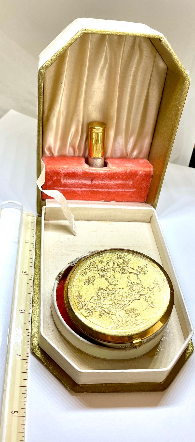 Shari Langlois Lipstick Powder Rouge Set Gorgeous Silk Box - Etsy