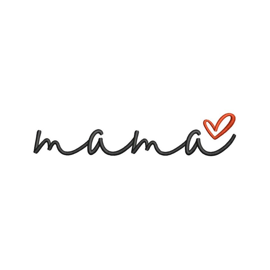 Mama Script With Heart Machine Embroidery Design for Embroidery ...
