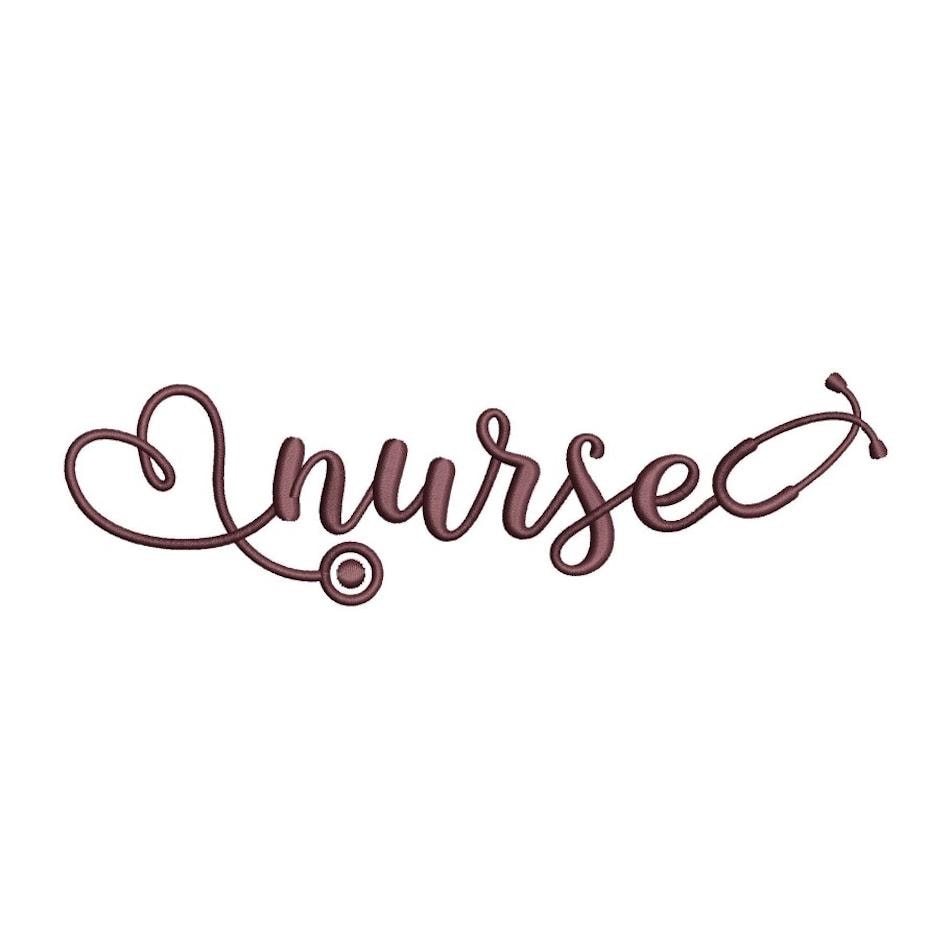 Nurse With Heart and Stethoscope Medical Machine Embroidery Design for ...
