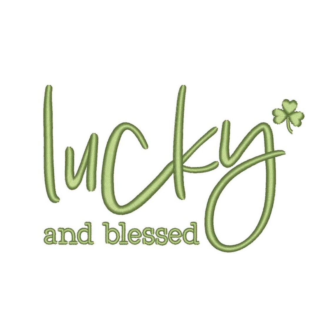 Lucky and Blessed St Patrick's Day Shamrock Machine Embroidery Design ...