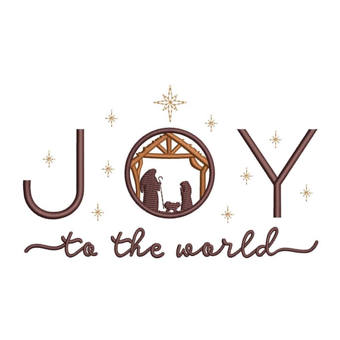 JOY to the World Nativity Christmas Scene Religious Machine Embroidery ...