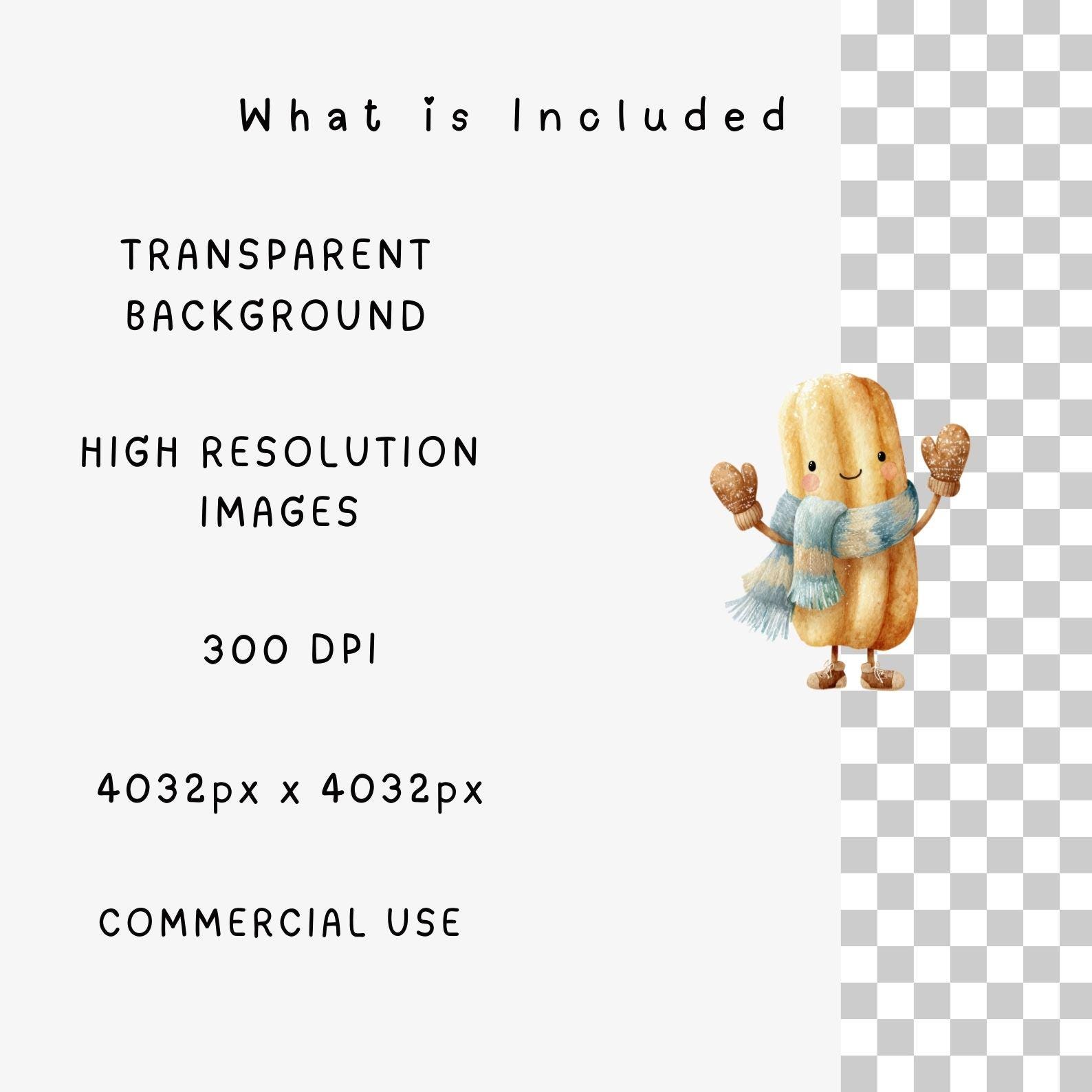 Cartoon Churro Clipart, Cute Dessert PNG Bundle, Sweet Pastry , Kawaii ...