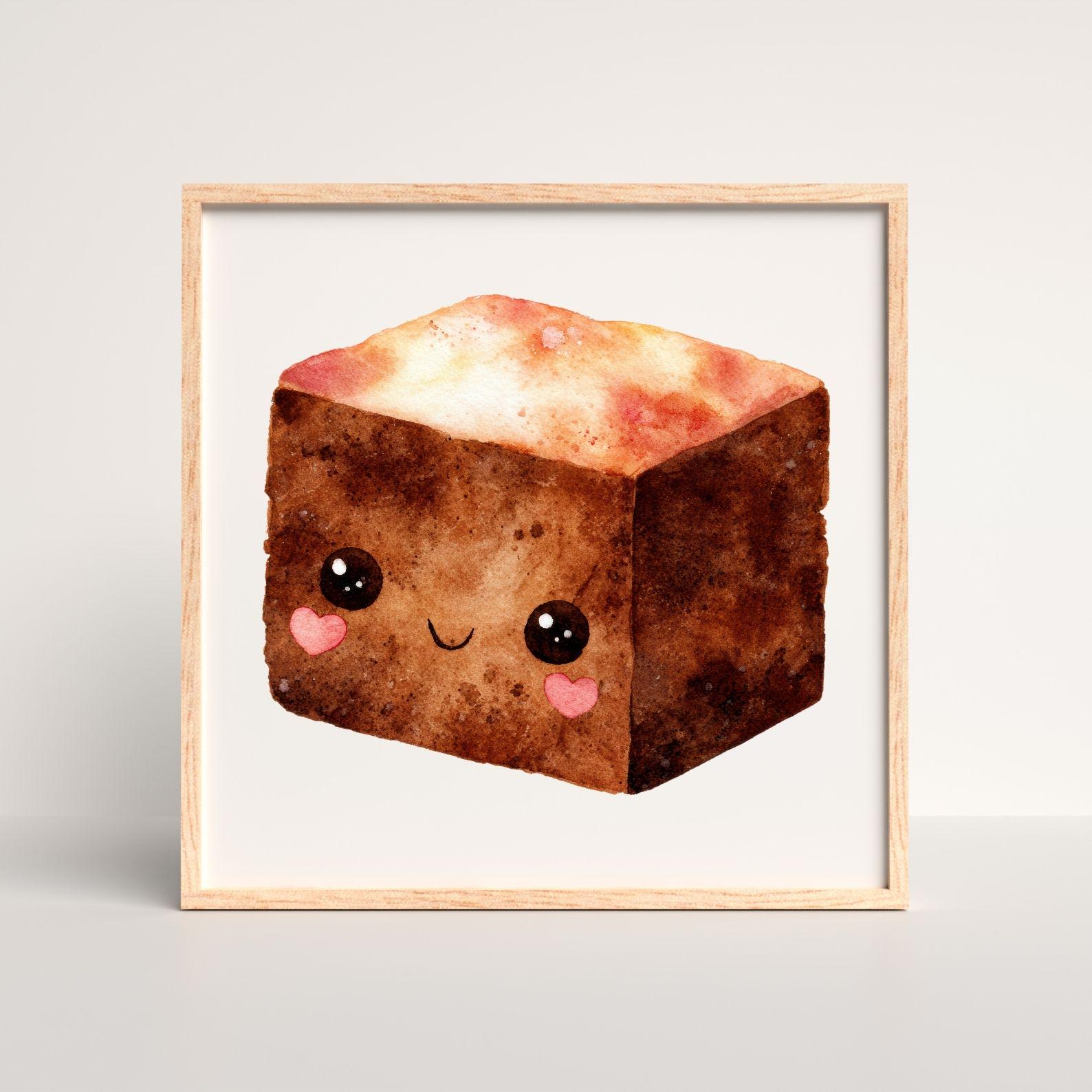 Cartoon Brownie Clipart, Cute Dessert PNG Bundle, Kawaii Brownie ...