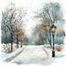 19 Winter Forest Lamp Post Clipart, Watercolor Snowy Landscape, Cozy ...