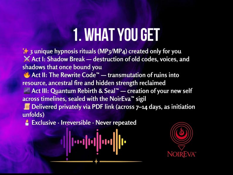 Elite Initiation Ritual™ · 3-act Custom Whisper Hypnosis · Shadow Break ...