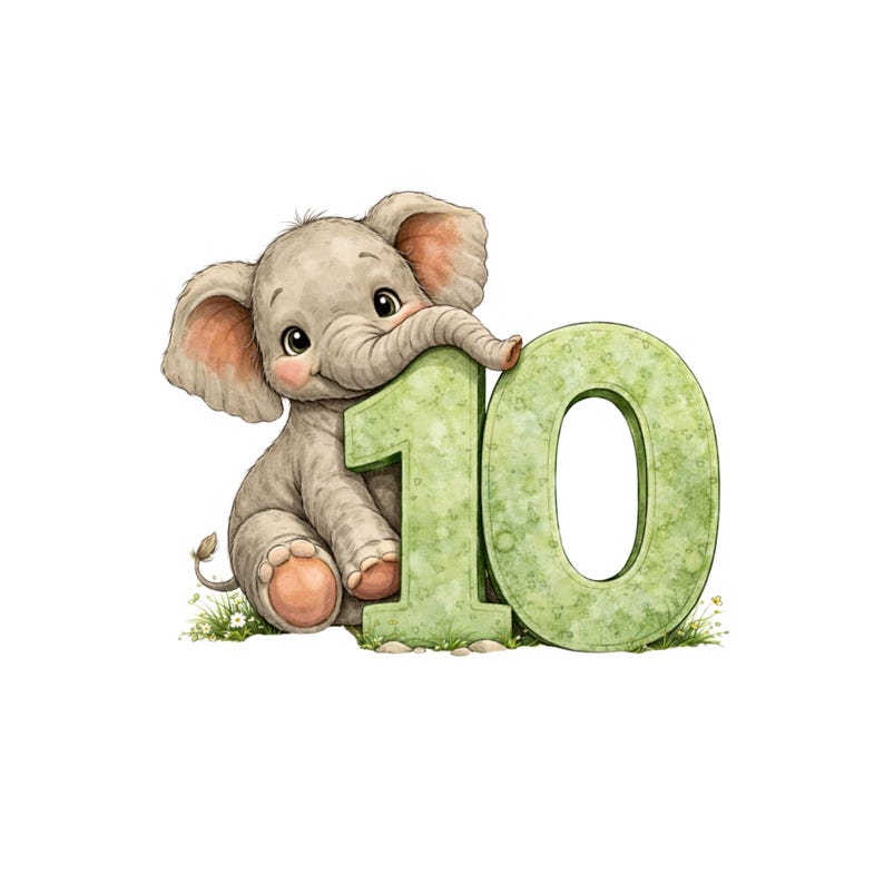 Safari Numbers Clipart PNG, Jungle Animals Numbers 0-9, Cute Baby ...