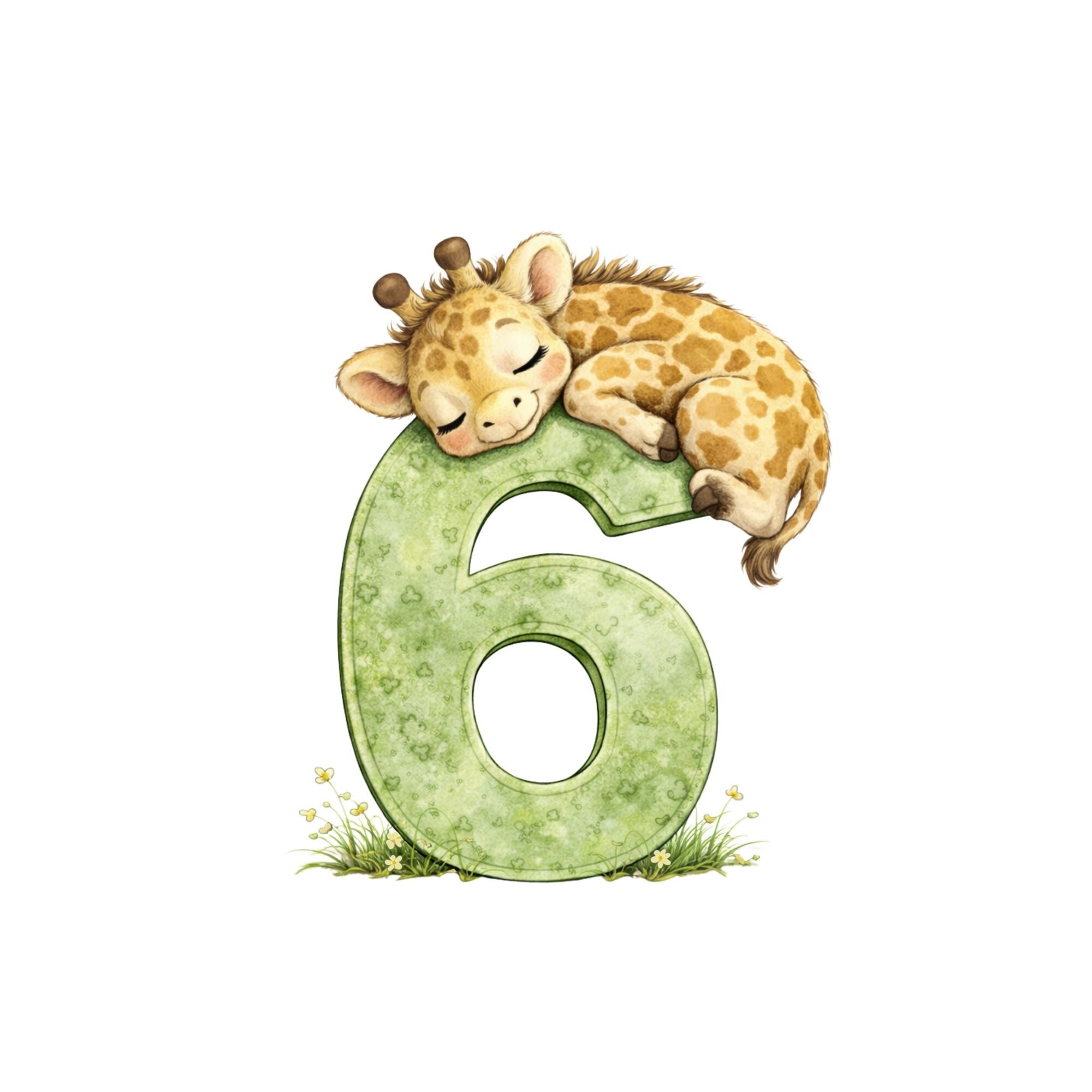 Safari Numbers Clipart PNG, Jungle Animals Numbers 0-9, Cute Baby ...