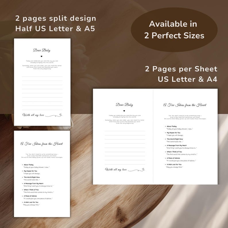 Minimalist Baby Shower Letter – Canva Editable & Printable Template ...