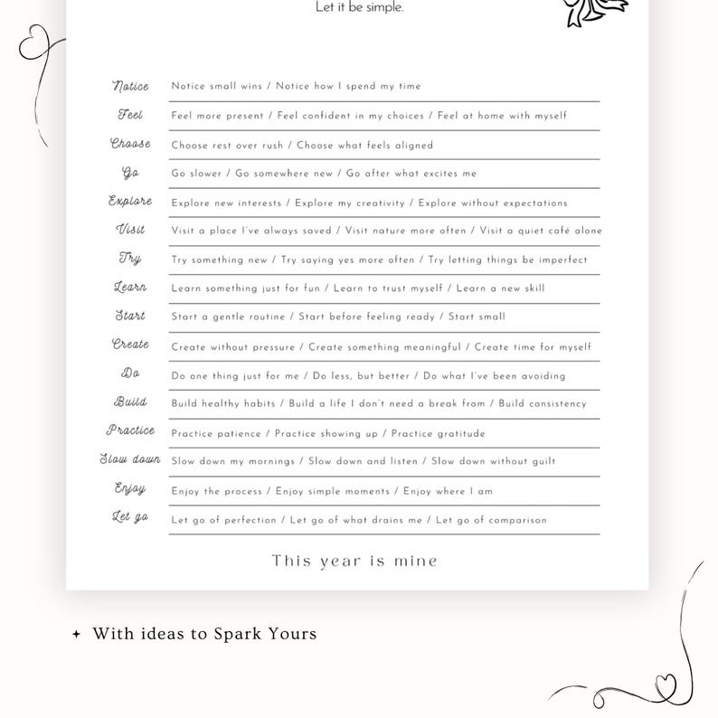 2026 Bucket List Printable Simple Yearly Life List Game New Year ...