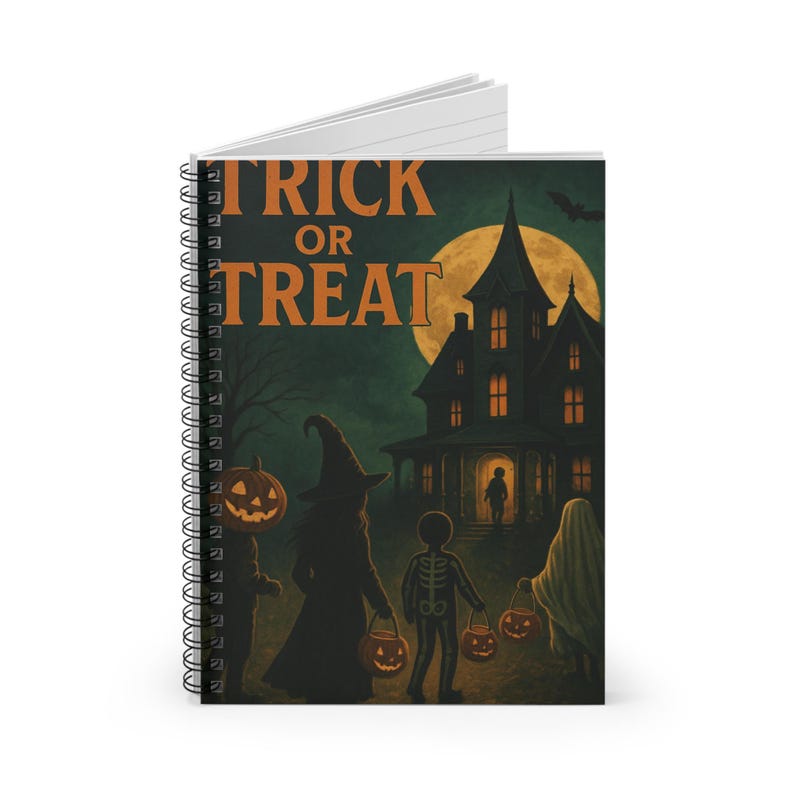 Trick or Treat Halloween Spiral Notebook: Spooky Kids' Journal - Etsy