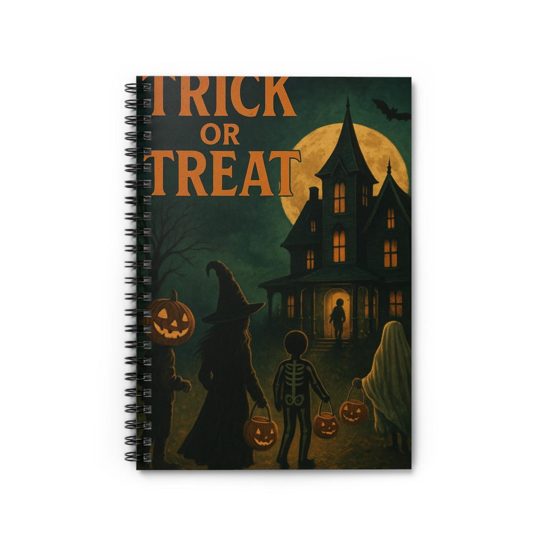 Trick or Treat Halloween Spiral Notebook: Spooky Kids' Journal - Etsy