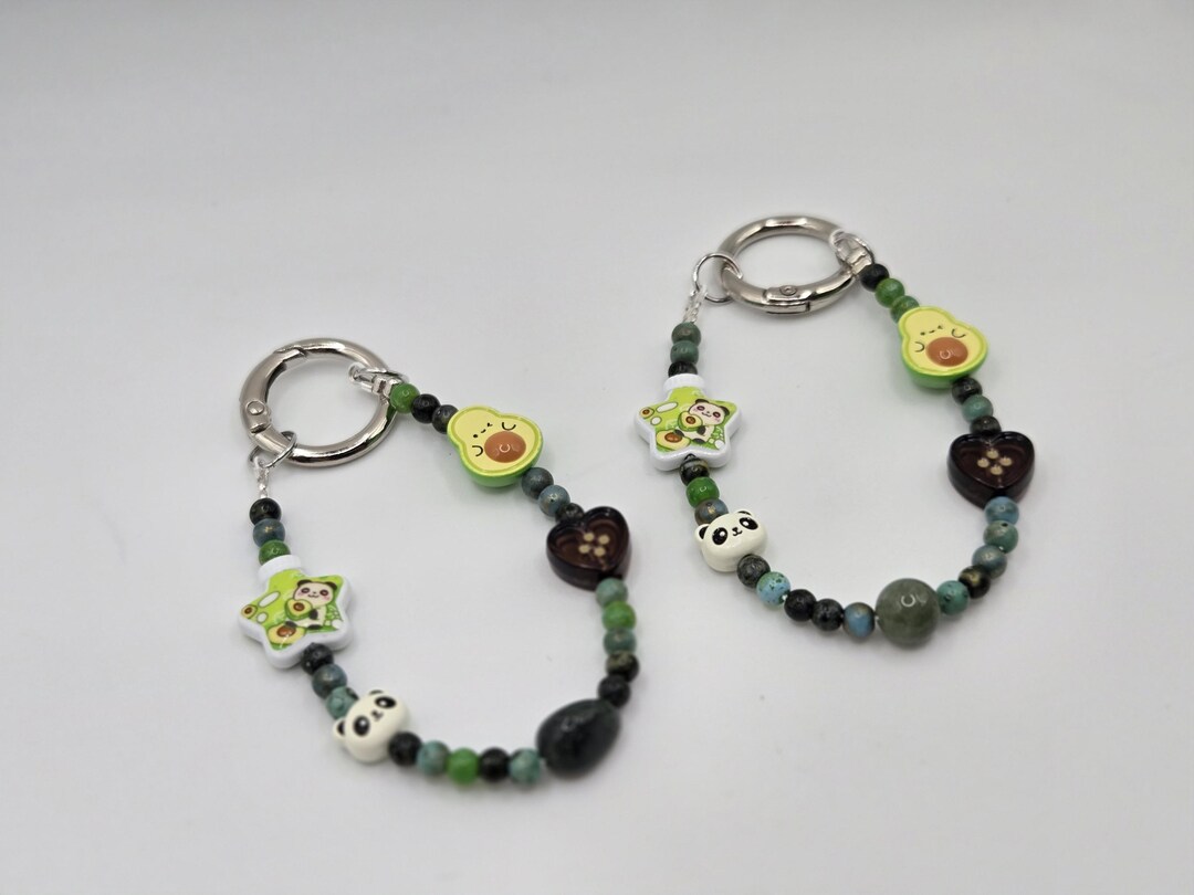 Avocado and Panda Keychain – Cute Kawaii-inspired Charm for Animal and ...