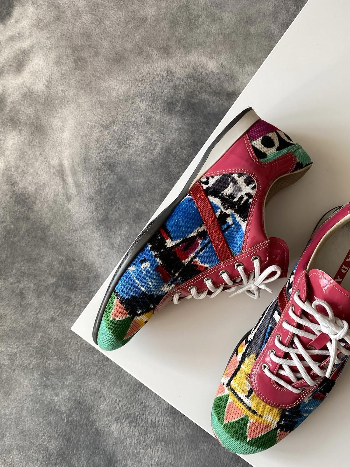 2000ʼs Prada Sport Painted Color Textile Women Sneaker Vintage US8 - Etsy