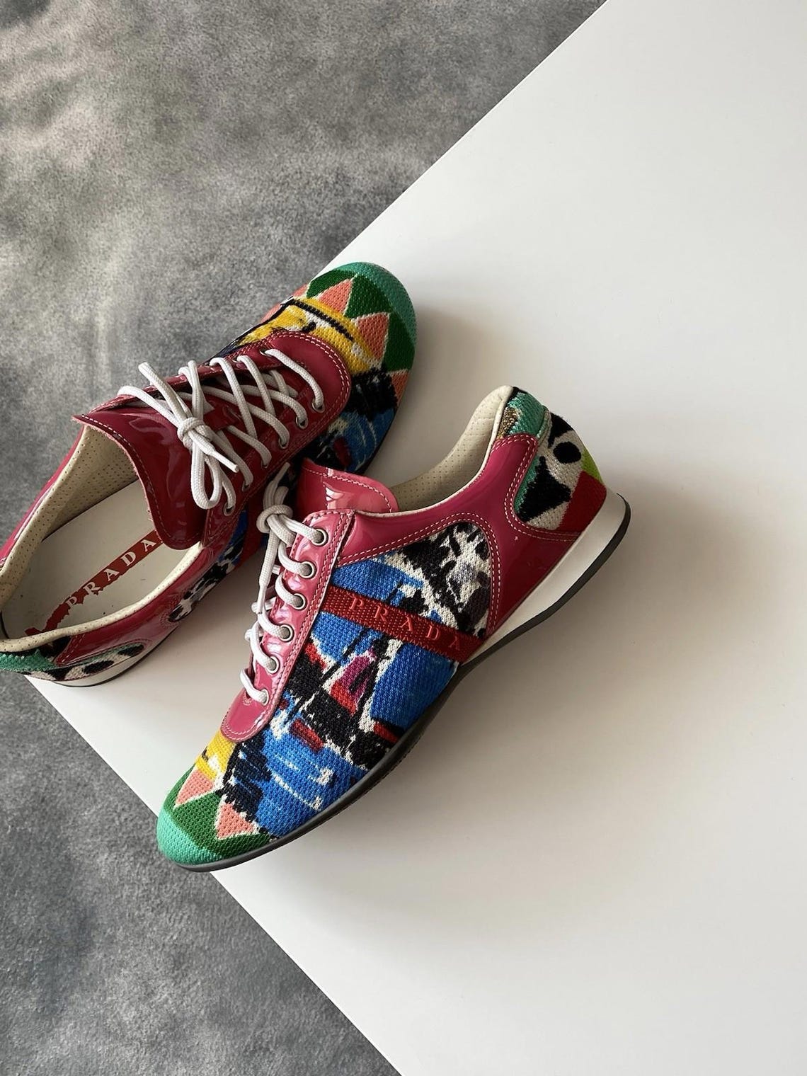 2000ʼs Prada Sport Painted Color Textile Women Sneaker Vintage US8 - Etsy