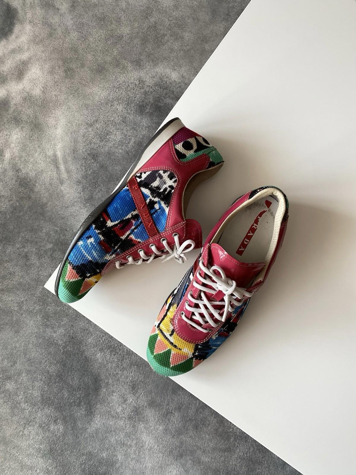 2000ʼs Prada Sport Painted Color Textile Women Sneaker Vintage US8 - Etsy