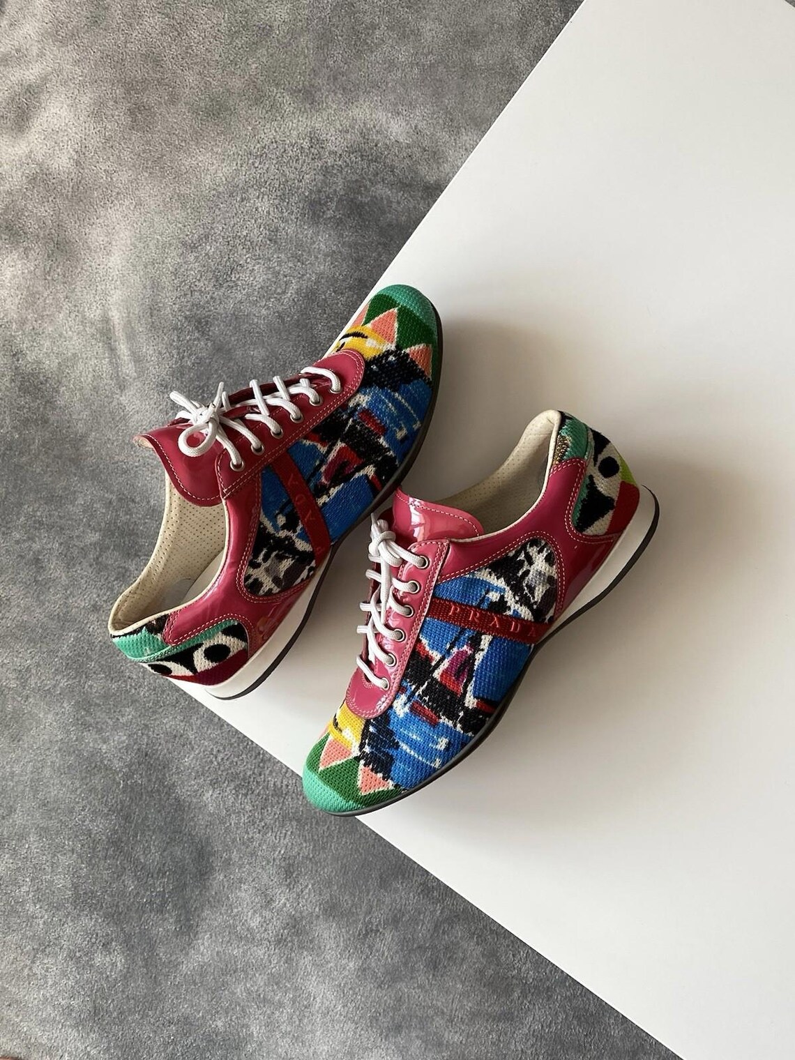 2000ʼs Prada Sport Painted Color Textile Women Sneaker Vintage US8 - Etsy