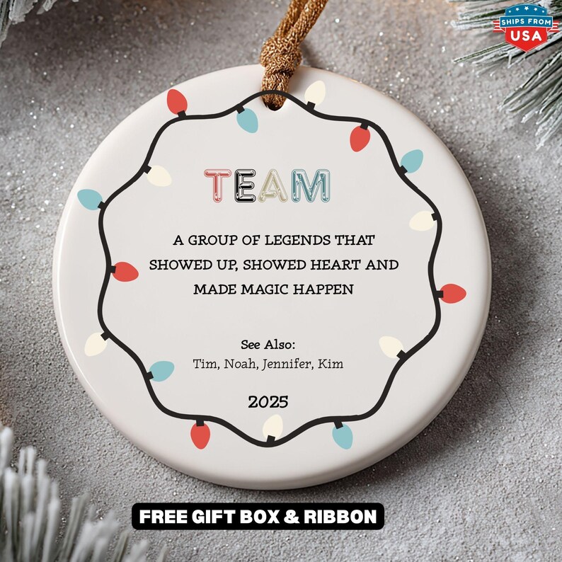 Team Definition Custom Team Ornaments Team Holiday Gifts Personalized ...