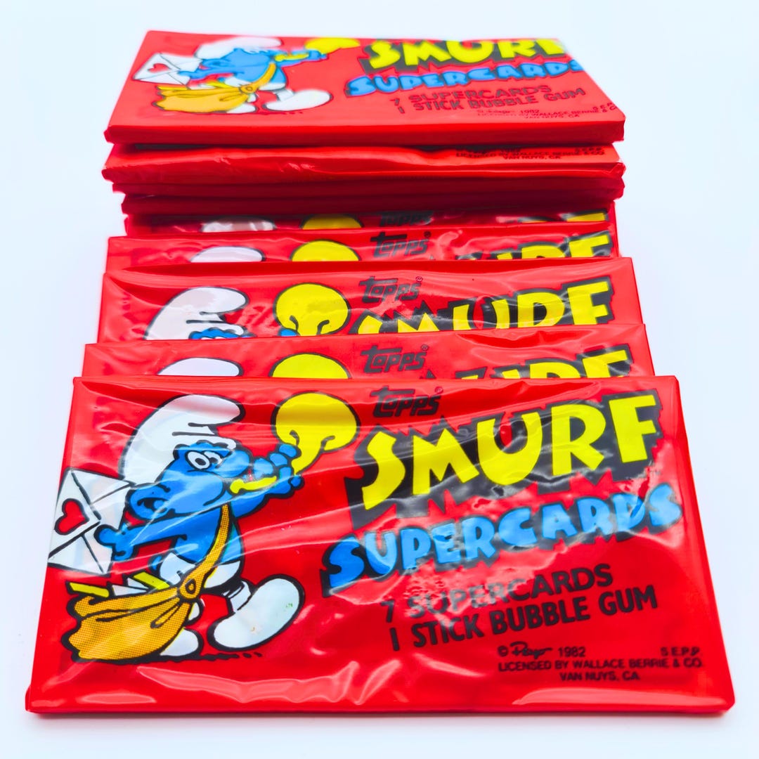 Vintage 1982 Smurfs Supercards Wax Pack: Sealed Topps Trading Cards ...