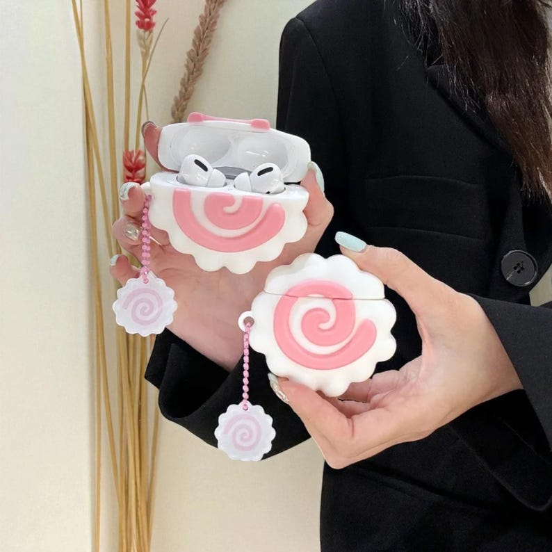 Floral Silicone Earbud Case With Keychain Clip – Cute Protection Cover ...