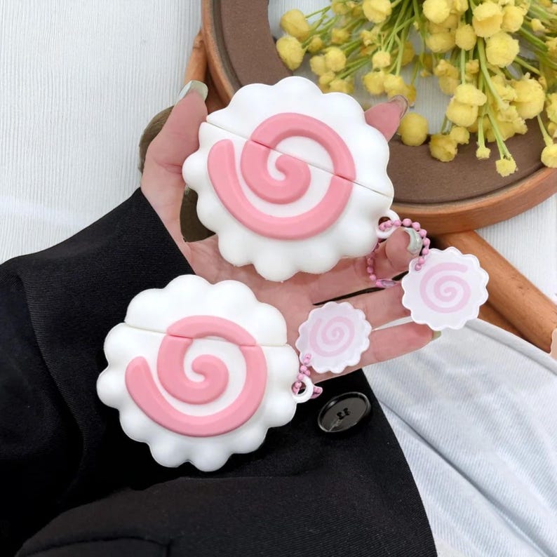 Floral Silicone Earbud Case With Keychain Clip – Cute Protection Cover ...