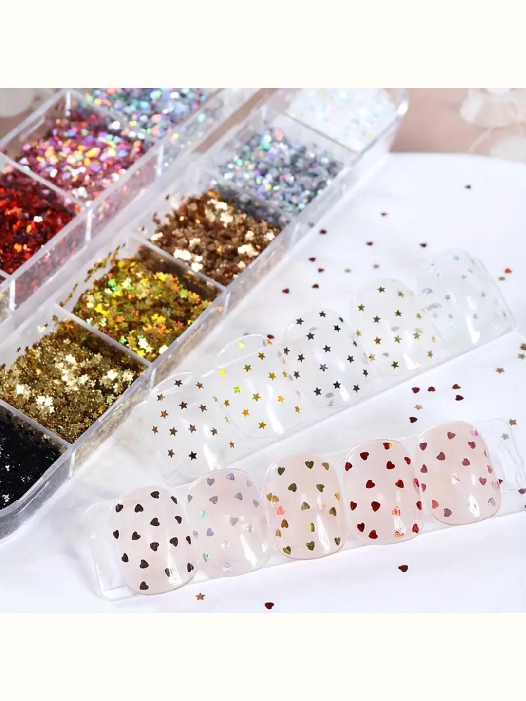 Mini Glitter Hearts (6 Colour Variants) - Etsy