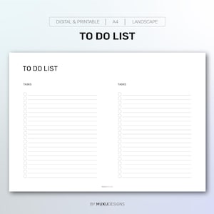 To Do List Template, A4, Instant Download PDF, Minimalist - Etsy