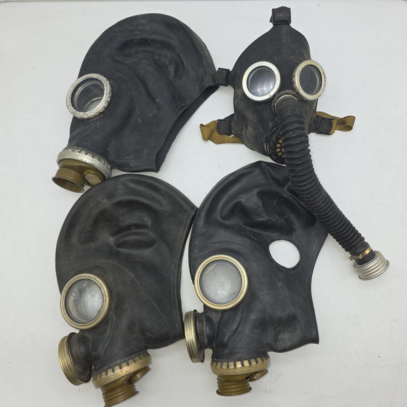 Vintage Gas Masks Set Black GP5 GP5M Gp5m-xs PDF-7 – Halloween Costume ...