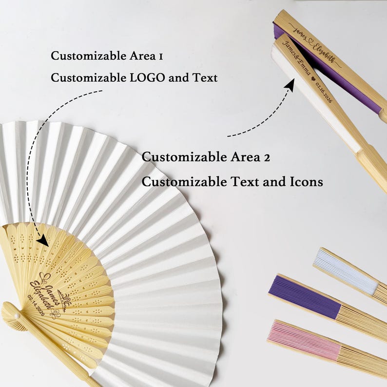 Personalized Wedding Fans Bulk, Custom Hand Fans for Guests, Graduation ...