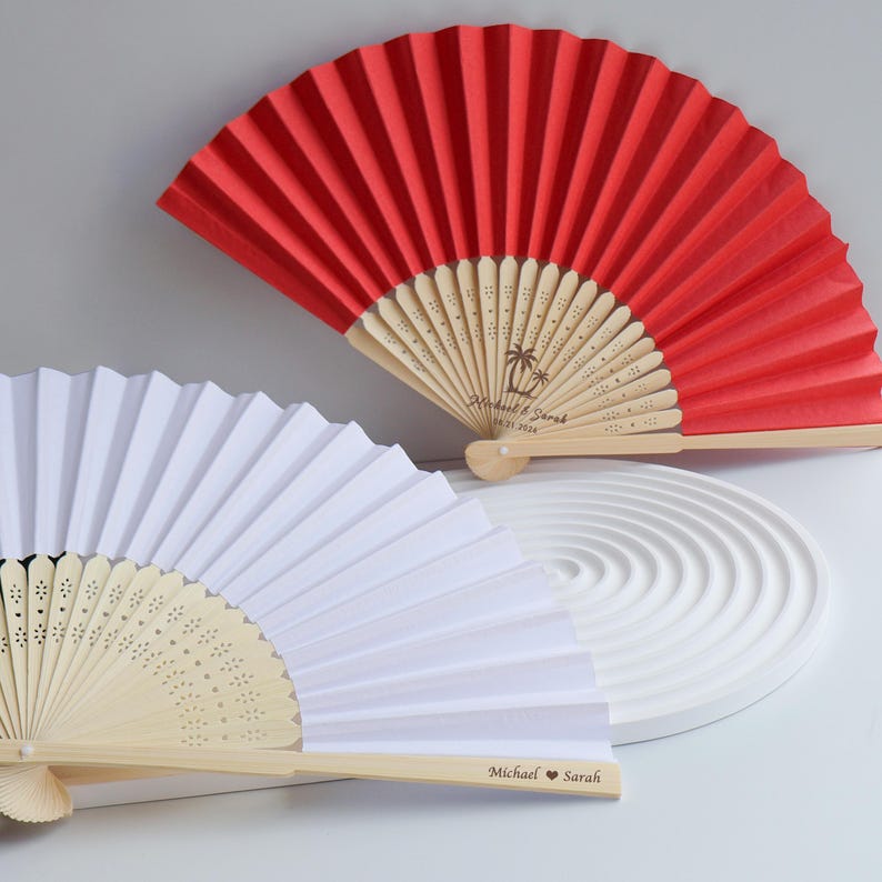 Personalized Wedding Fans Bulk, Custom Paper Folding Hand Fans for ...