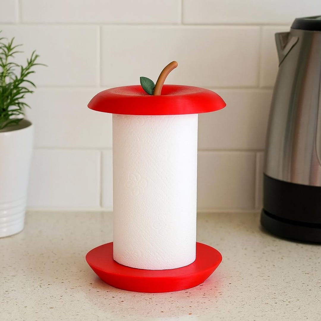 3D Printed Apple Toilet Paper Holder - Quirky Bathroom Decor - Etsy