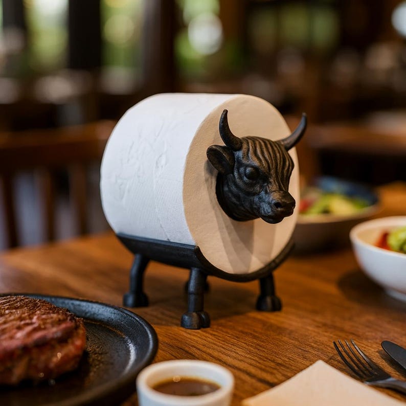 Funny OX Toilet Paper Holder: 3D Printed Quirky Bathroom Decor, OX Roll ...