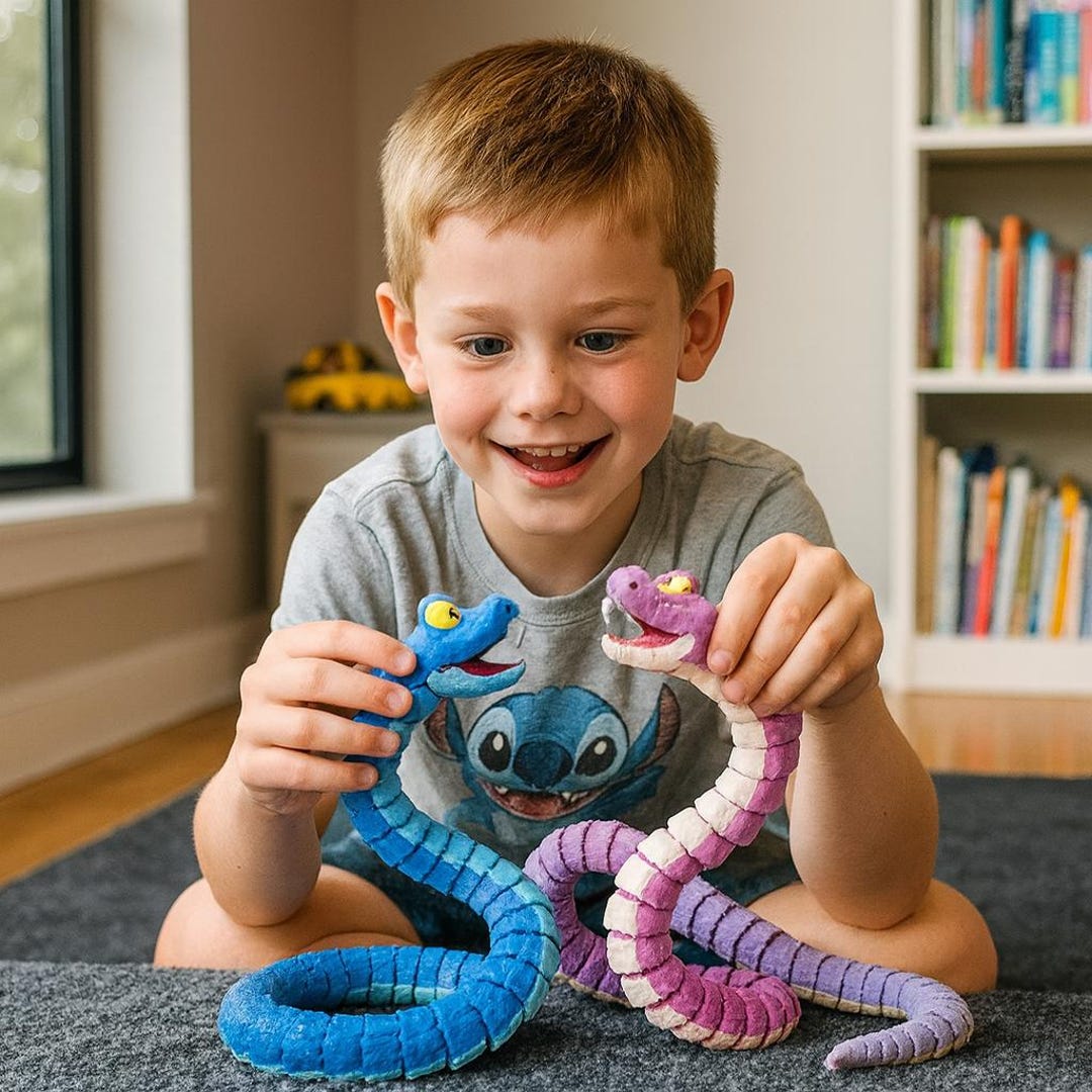 3D Printed Articulated Snake Fidget Toy – Flexible Sensory Toy - Etsy
