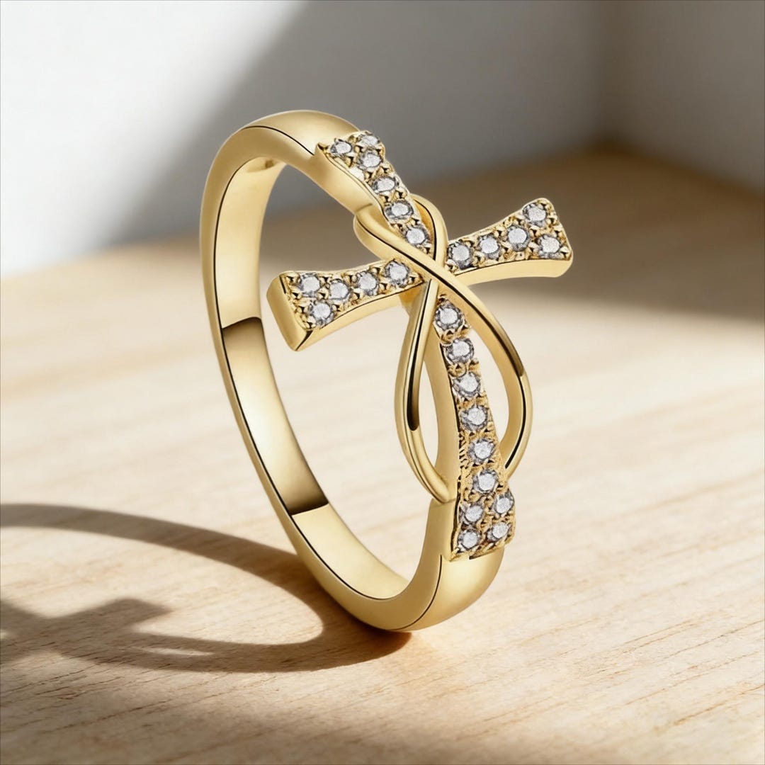CZ Cross Ring for Women, Infinity Cross Ring, Faith Gift Girl ...