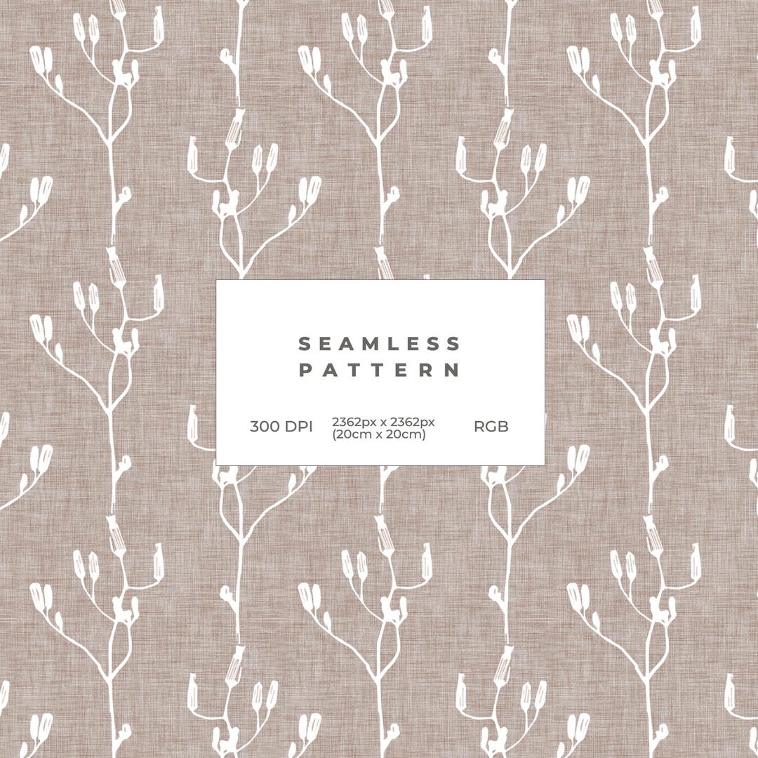 Meadow Wildflower - Linen Texture Floral Digital Seamless Pattern ...