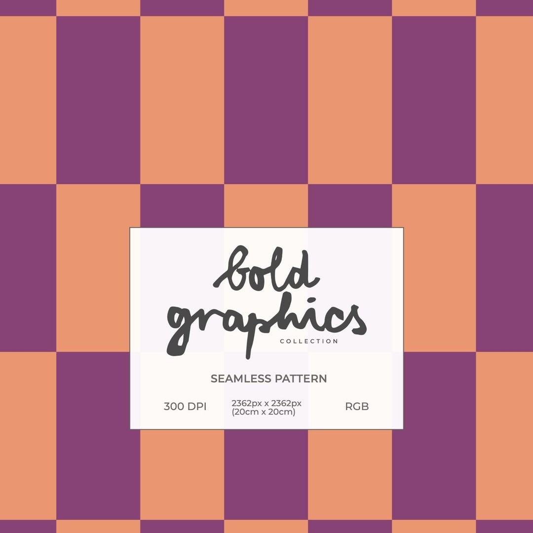 Long Check, Pastel Terra + Purple, Bold Graphics - Digital Pattern ...