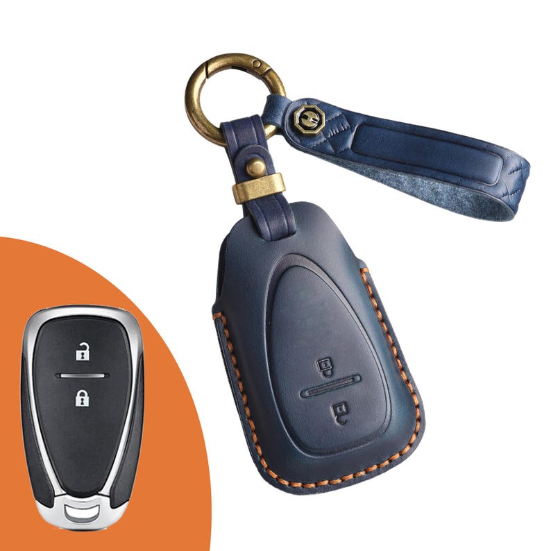 Hand-stitched Key Fob Cover Case for Chevy Chevrolet Equinox Malibu ...