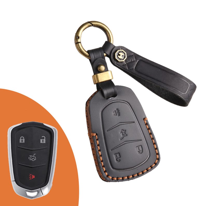 Personalized Leather Cadillac Key Fob Cover: Handcrafted Crazy Horse ...