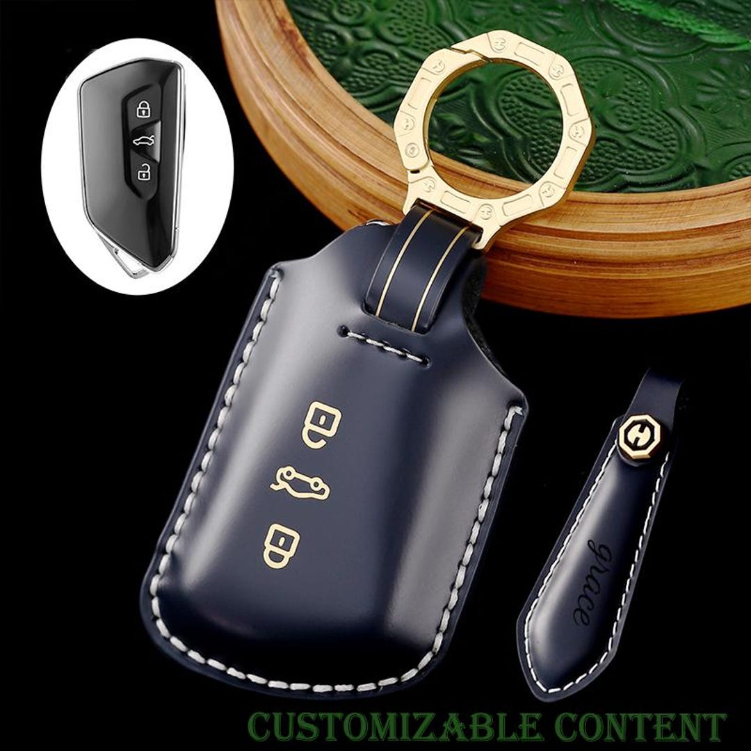 Bespoke Handmade Cowhide Key Fob Cover Case for VW Volkswagen Golf 8 ...