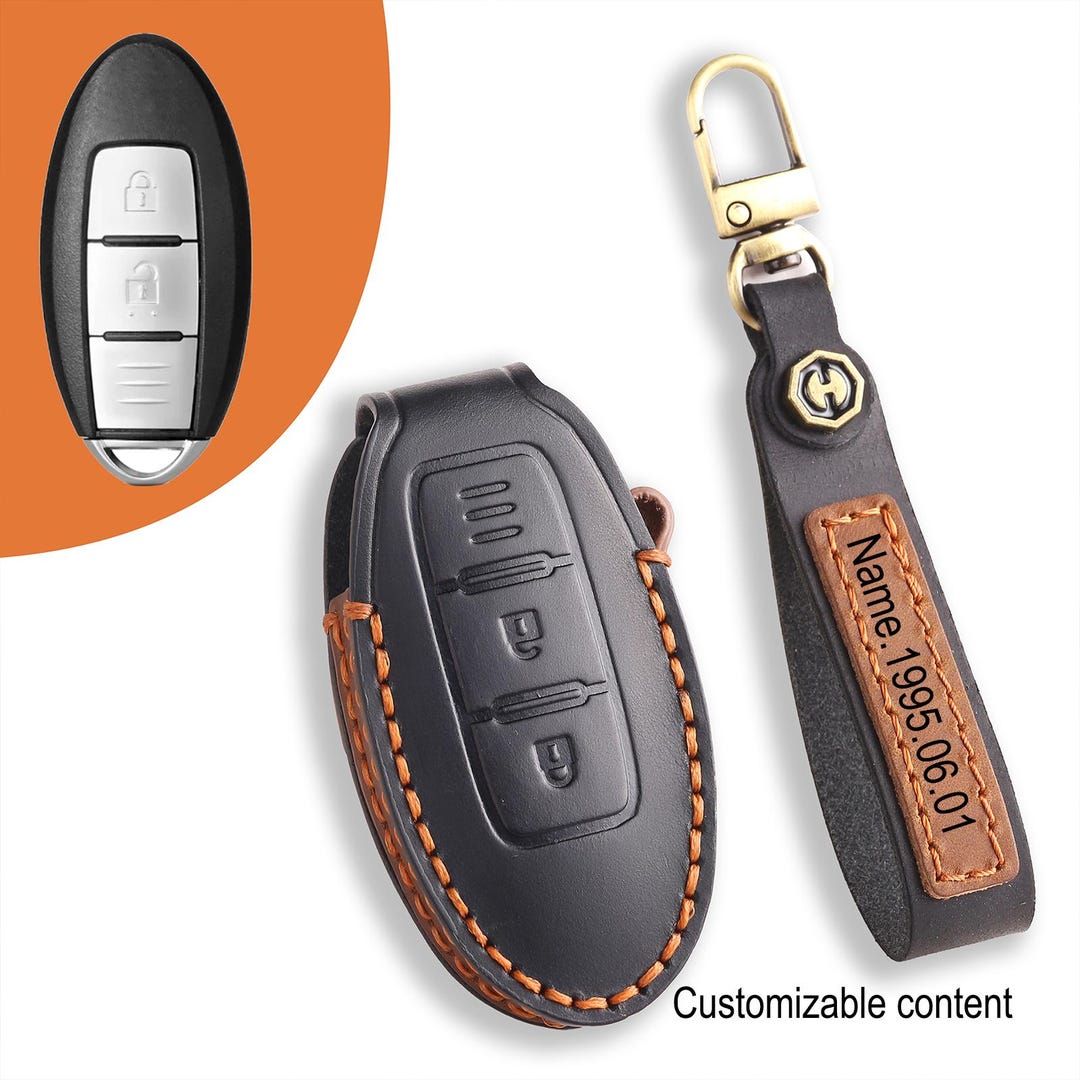 Handmade Personalized Genuine Leather Key Cover for Nissan 370Z Armada ...
