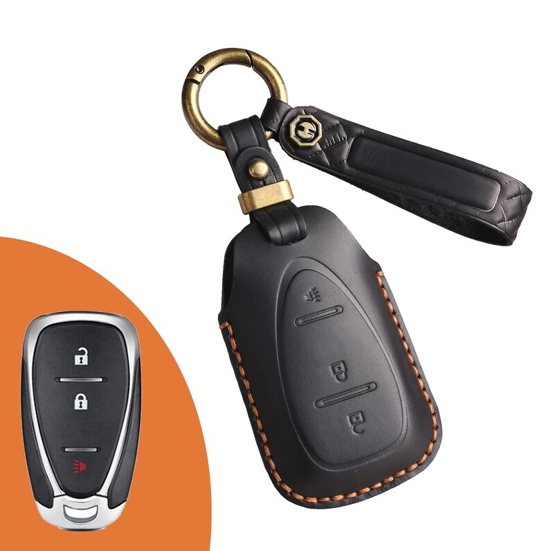 Hand-stitched Key Fob Cover Case for Chevy Chevrolet Equinox Malibu ...
